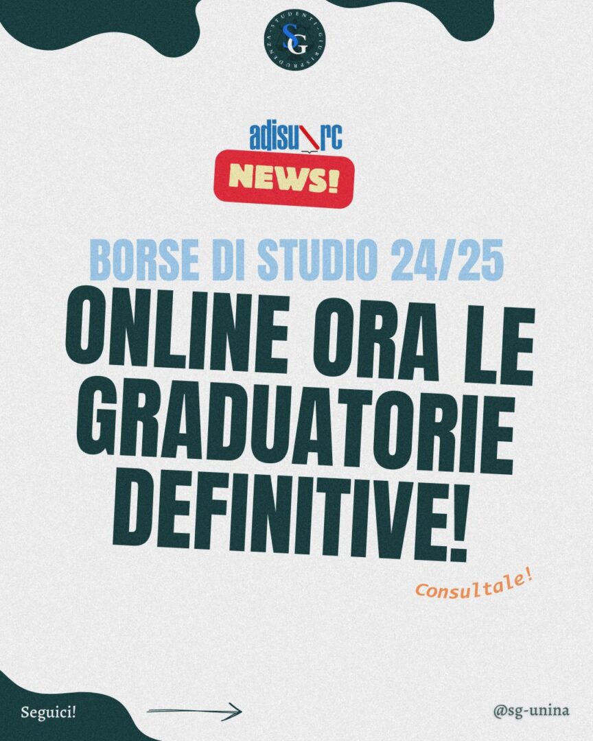 Borse di studio ADISURC A.A. 2024/25: Online graduatorie definitive ...